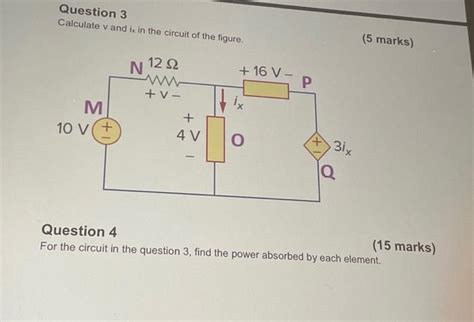 Solved Question Calculate V And Ix In The Circuit Of The Chegg