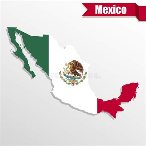 Mexico Map On A World Map With Flag And Map Pointer Vector