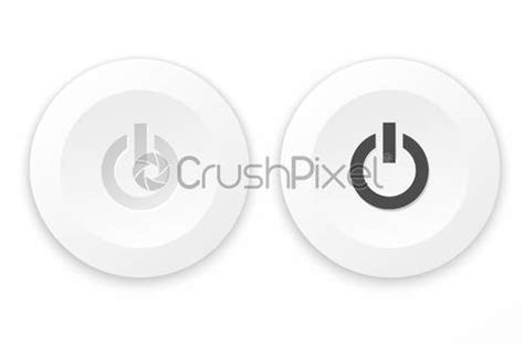 Power Button Realistic Power Button Push Shut Down Symbol On Stock Vector 6440390 Crushpixel