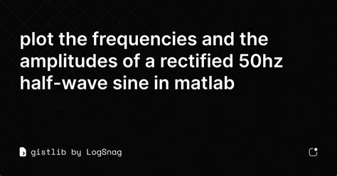 Gistlib Plot The Frequencies And The Amplitudes Of A Rectified 50hz