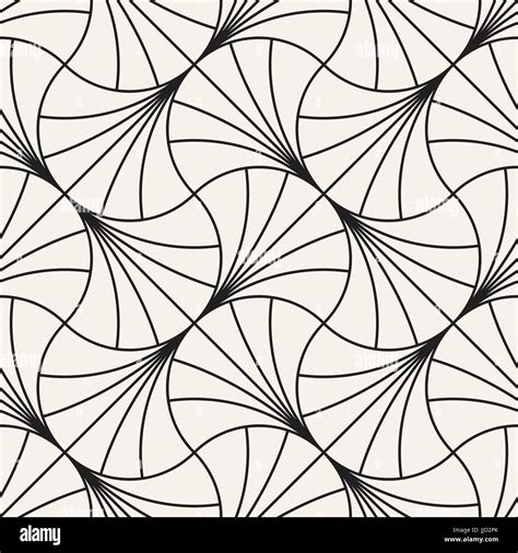Vector Seamless Rounded Lines Pattern Abstract Geometric Background