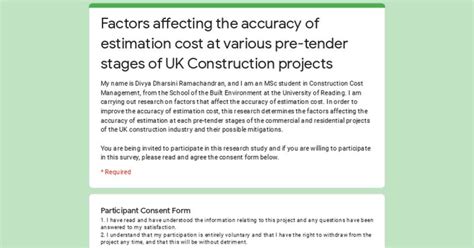 Factors Affecting The Accuracy Of Estimation Cost At Various Pre Tender