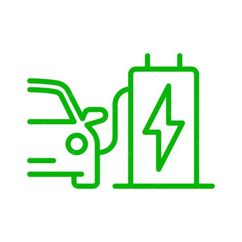전기 자동차 컨셉 아이콘 전기 자동차 충전소 아이콘 전기 자동차 충전 프리미엄 벡터