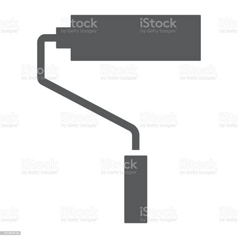 롤러 문자 모양 아이콘 도구 및 디자인 기호 벡터 그래픽 흰색 배경 Eps 10 솔리드 패턴을 색칠 가사 집안일에 대한 스톡 벡터 아트 및 기타 이미지 Istock