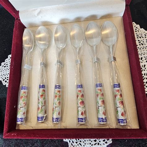 빈티지 국산 한국 순은 칠보 숟가락 세트 티나 엔틱