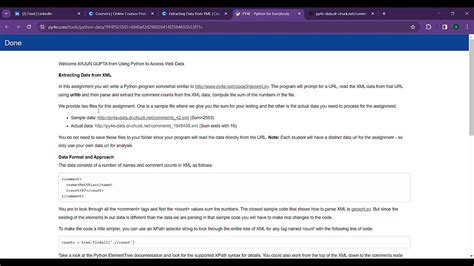 Python Dataanalysis Webdata Xml Universityofmichigan Arjungupta Arjun Gupta