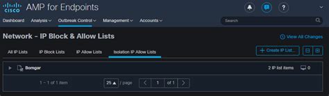 Cisco Amp For Endpoints Ip Isolation Allow List The Networking Green Girl