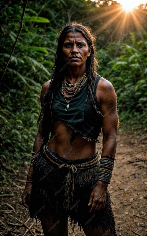 Premium Ai Image Photo Of Savage Tribal Woman In The Jungle Generative Ai