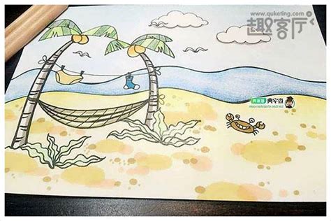 海景彩铅简笔画 简笔画图片大全 普车都