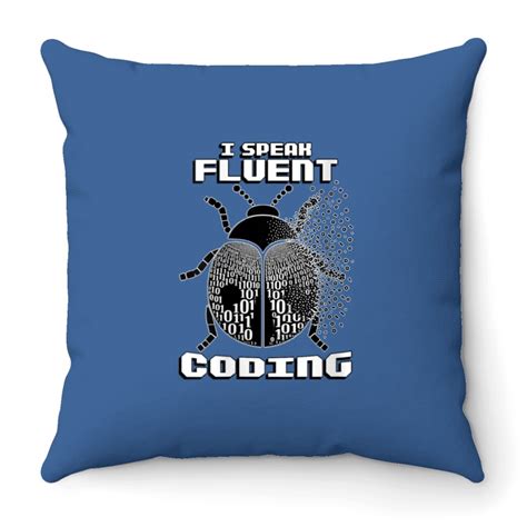 Womens I Speak Fluent Coding Debugging Programming Jokes Throw Pillows