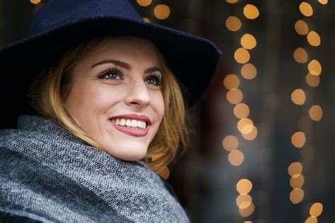 Premium Photo Portrait Of A Blonde Woman Smiling