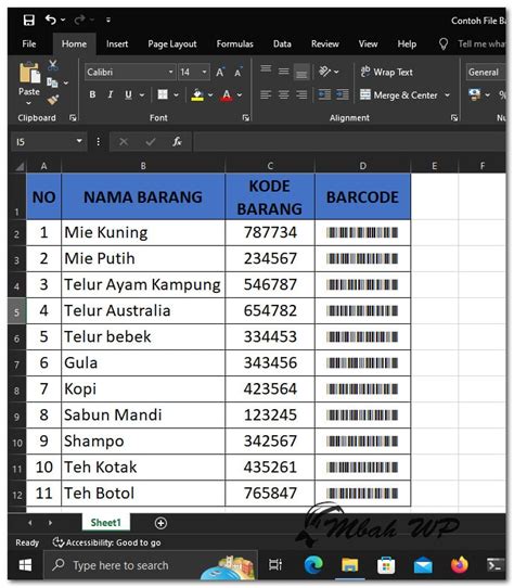 cara membuat barcode di excel mudah and lengkap