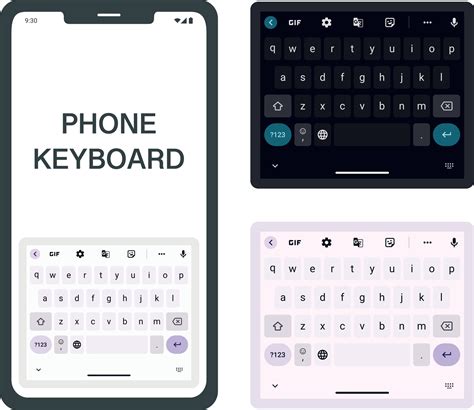Smartphone Keyboard In Light And Dark Mode Keypad Alphabet Buttons In Modern Flat Style Screen