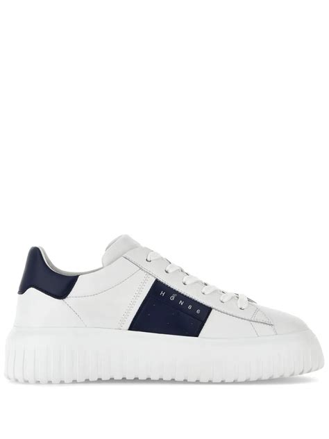 Hogan H Stripes Leather Sneakers White Farfetch