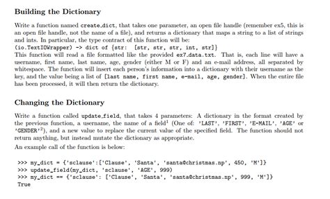solved write a function named create dict that takes one
