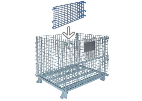 Standard Collapsible Wire Container Industrial Wire Bins 30 Inch Wide X 28 Inch High