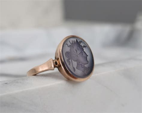 Antique Intaglio Ring 9ct Gold Aladdins Cave Jewellery