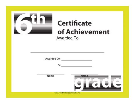 6th Grade Achievement Certificate Template Download Printable Pdf Templateroller