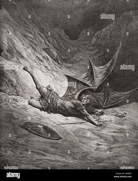 Illustration By Gustave Dore For Paradise Lost Satan Smitten By The