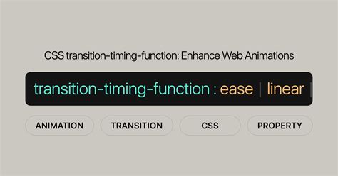 CSS Transition Timing Function Enhance Web Animations