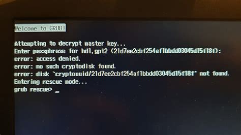 Updated Grub Cant Boot Into Encrypted Installation Kernel Boot