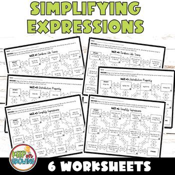 Simplifying Algebraic Expressions Mazes By Keep On Growing TPT