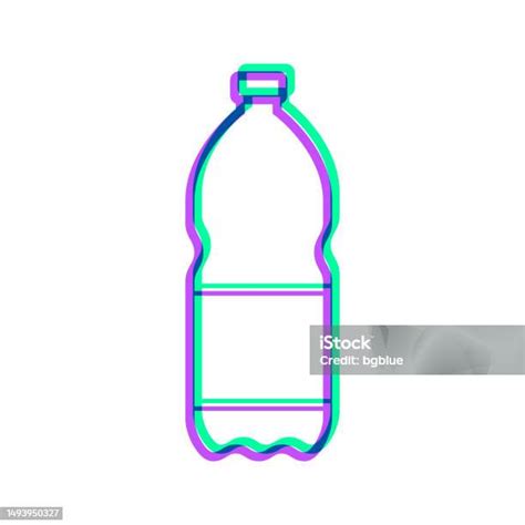 소다 한 병 흰색 배경에 두 가지 색상이 오버레이된 아이콘 3차원 형태에 대한 스톡 벡터 아트 및 기타 이미지 3차원 형태 개념 공란 Istock
