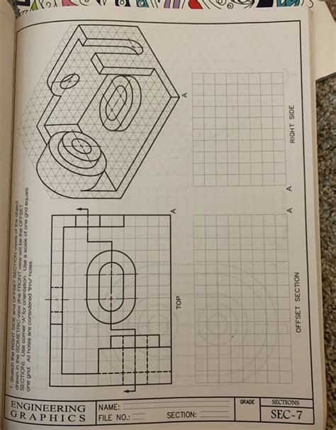Solved Sketch The RIGHT SIDE And OFFSET SECTION Views Of Chegg Com