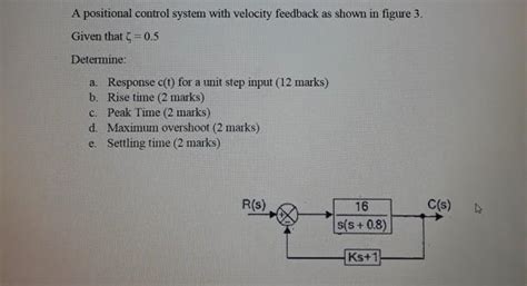 solved a positional control system with velocity feedback as