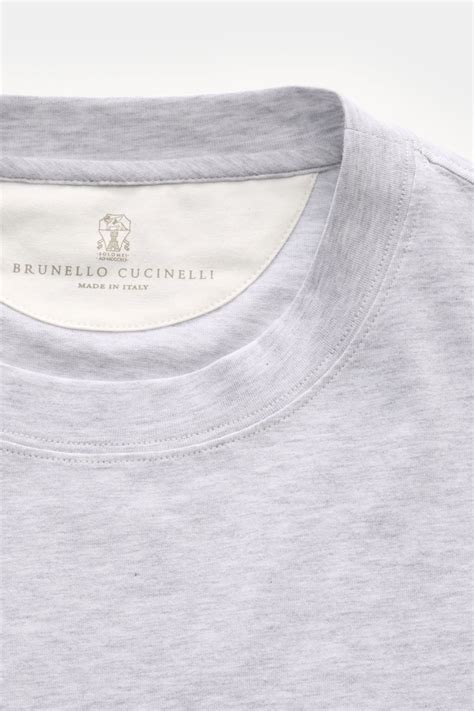 Brunello Cucinelli Crew Neck T Shirt Light Grey Mottled Braun Hamburg