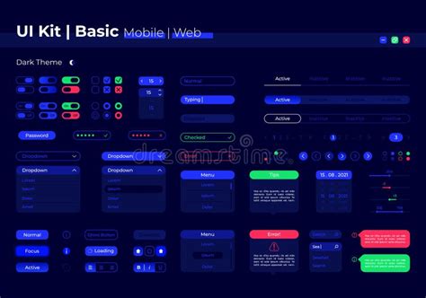 Basic UI Elements Kit Stock Vector Illustration Of Mobile 183952839