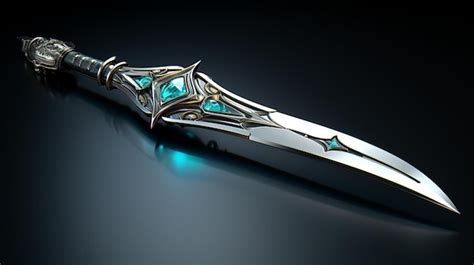 Premium Ai Image A Dagger That Is Sitting On Top Of A Dark Background In The Style Of