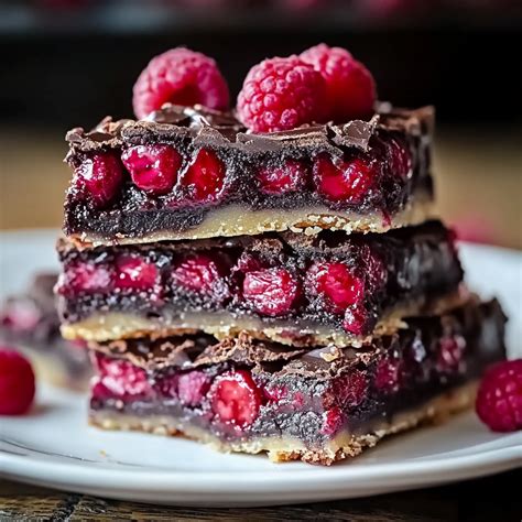 Dark Chocolate Raspberry Pie Bars