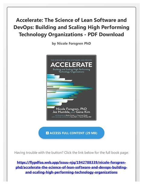 Epub Accelerate The Science Of Lean Software And Devops Building And Scaling High Performing