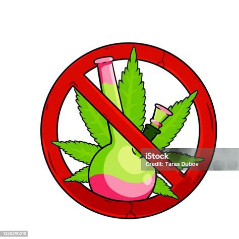봉 마약 금지 마리화나를 중지합니다 흡연 간자를위한 유리 악기 건강관리와 의술에 대한 스톡 벡터 아트 및 기타 이미지 건강관리와 의술 금지됨 녹색 Istock