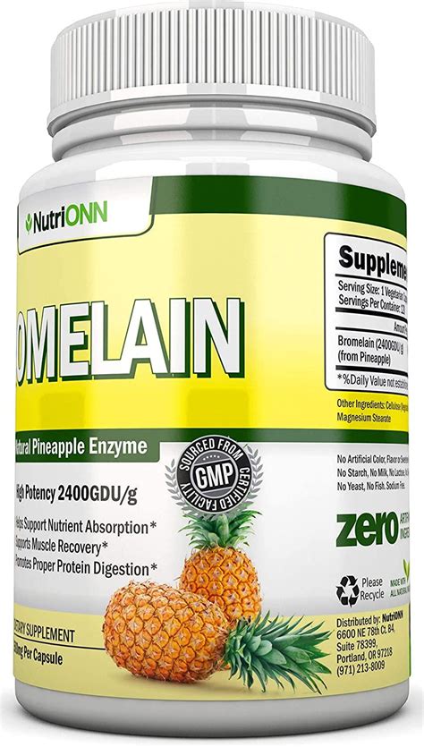 Bromelain 500mg 2400 Gdu 120 Capsules Pure Pineapple Enzyme Extract For Digestion And Joint