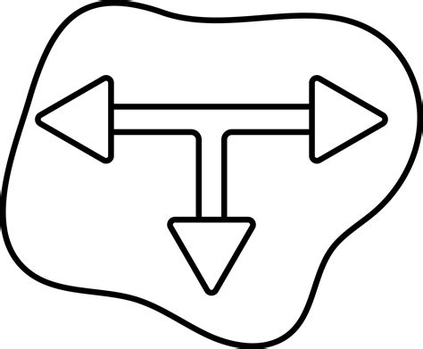 Line Art Three Way Direction Arrow Icon On White Background Vector Art At Vecteezy