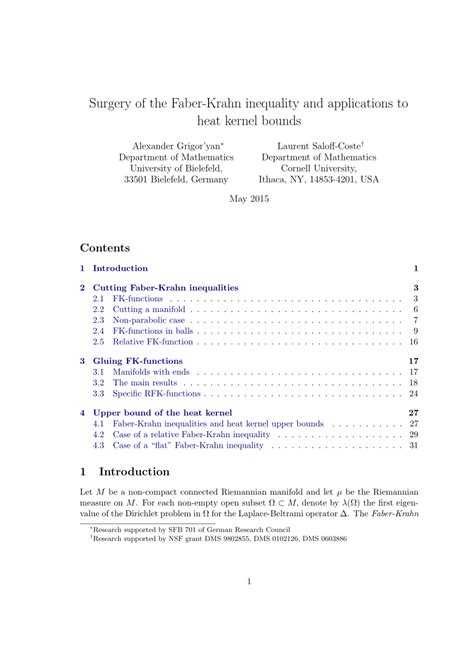 Pdf Surgery Of The Faberkrahn Inequality And Applications To Heat Kernel Bounds