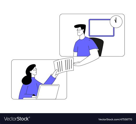 Business Process With Man And Woman Character In Vector Image