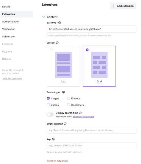 quickstart content extensions canva extensions documentation