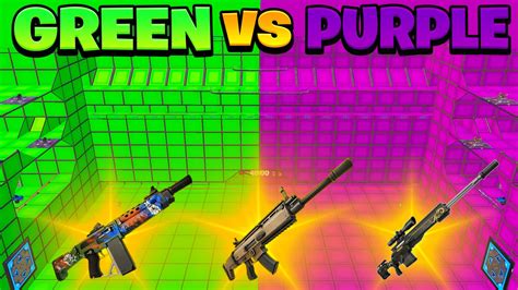 Crazyy Green Vs Purple 💚💜 4068 3076 6604 By Anatoly Fortnite Creative Map Code Fortnitegg