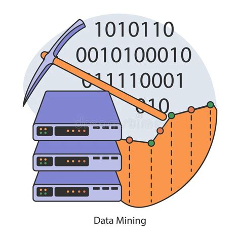 Data Mining An Expert Analyzing Servers For Valuable Stock Illustration Illustration Of