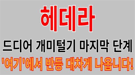 헤데라 코인전망 드디어 개미 털기 마지막 단계 여기에서 반등 대차게 나옵니다 Youtube