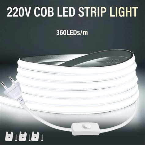 Гибкая светодиодная лента, 220 В, 360 светодиодов/м, RA90 | AliExpress