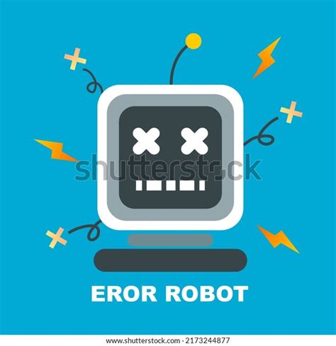 Head Face Robot Crash Broken Error Stock Vector Royalty Free