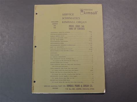 Kimball Model Series 560 Service Schematics [three Wave Reverb