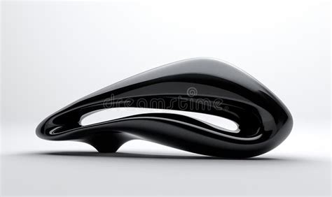 Futuristic Object Black On Background Abstract Shape Created Ai Tools Stock Illustration