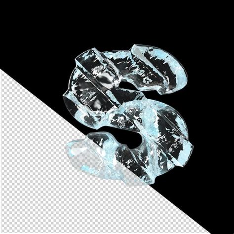 대각선 두꺼운 스트랩 문자 S와 얼음 기호 프리미엄 Psd 파일
