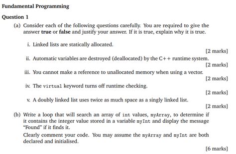 Solved Fundamental Programming Question 1 A Consider Each