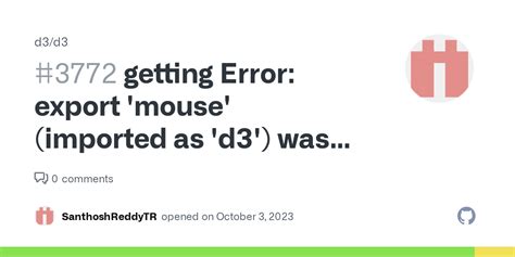 getting error export mouse imported as d3 was not found in d3
